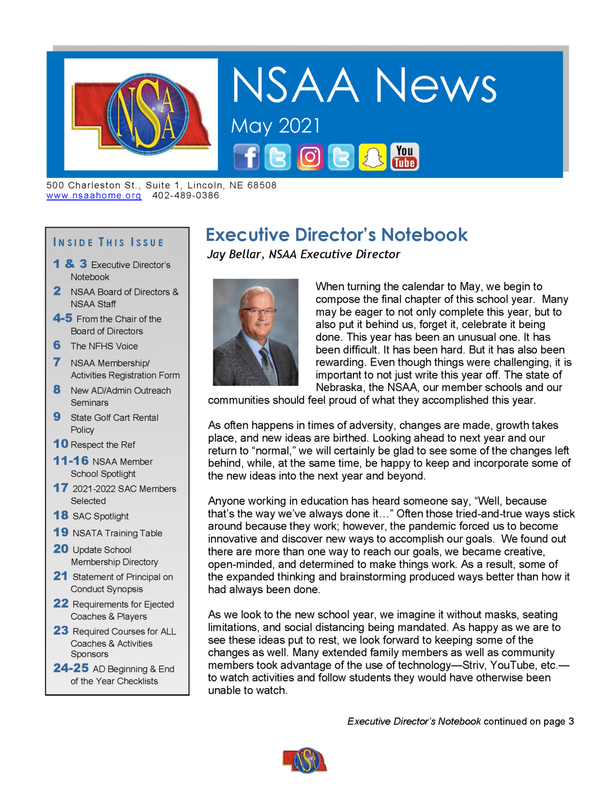 May NSAA News is now available! – Nebraska School Activities Association